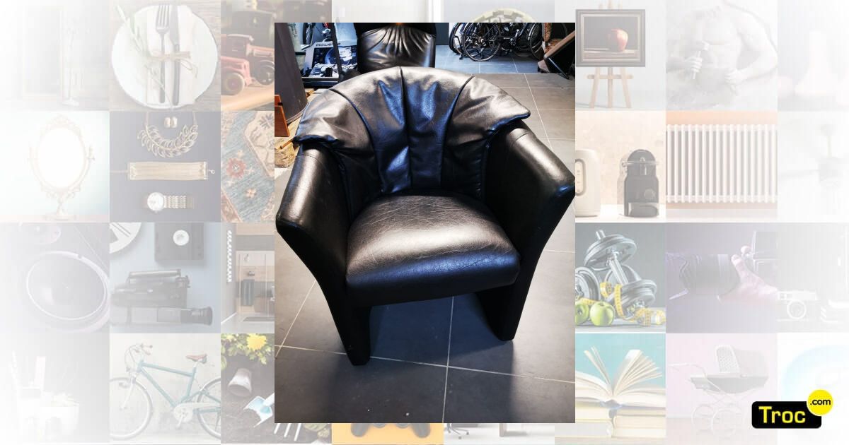 Achat FAUTEUIL CLUB SKAI NOIR occasion - Verviers | Troc.com