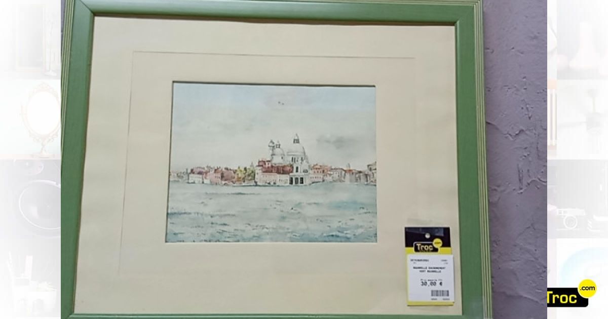 Achat AQUARELLE ENCADREMENT VERT occasion - Profondeville | Troc.com