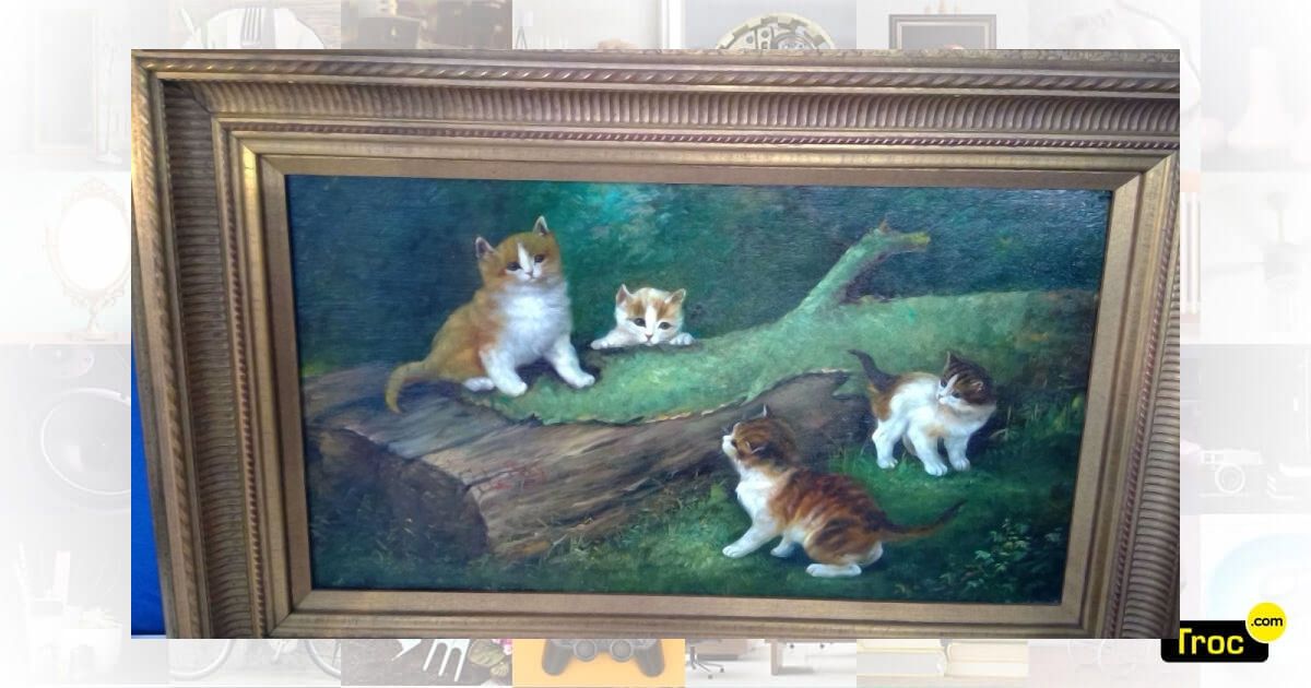 Achat SCHILDERIJ PANEEL CATS LOUIS ROY occasion - Wilrijk | Troc.com