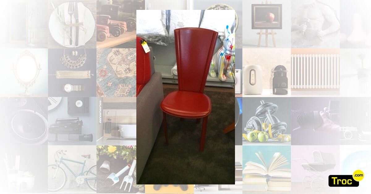 Achat CHAISE CUIR ROUGE ROCHE BOBOIS LOT 6 occasion - Brest | Troc.com