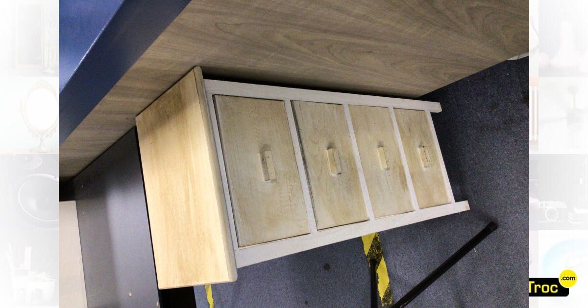 Achat MEUBLE RANGEMENT 4 TIROIRS BLANC BEIGE occasion - Jumet | Troc.com