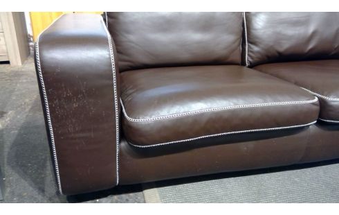 Achat SALON D'ANGLE EN CUIR BRUN occasion - Evere | Troc.com