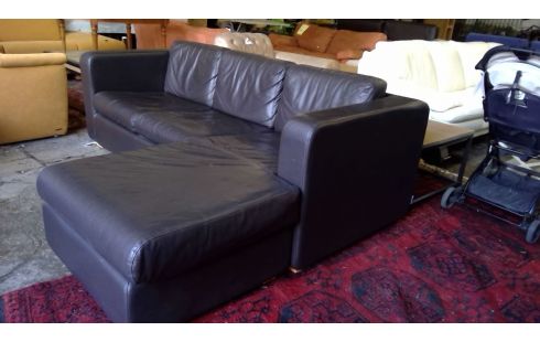 Achat CANAPE D'ANGLE CUIR BRUN occasion - Evere | Troc.com