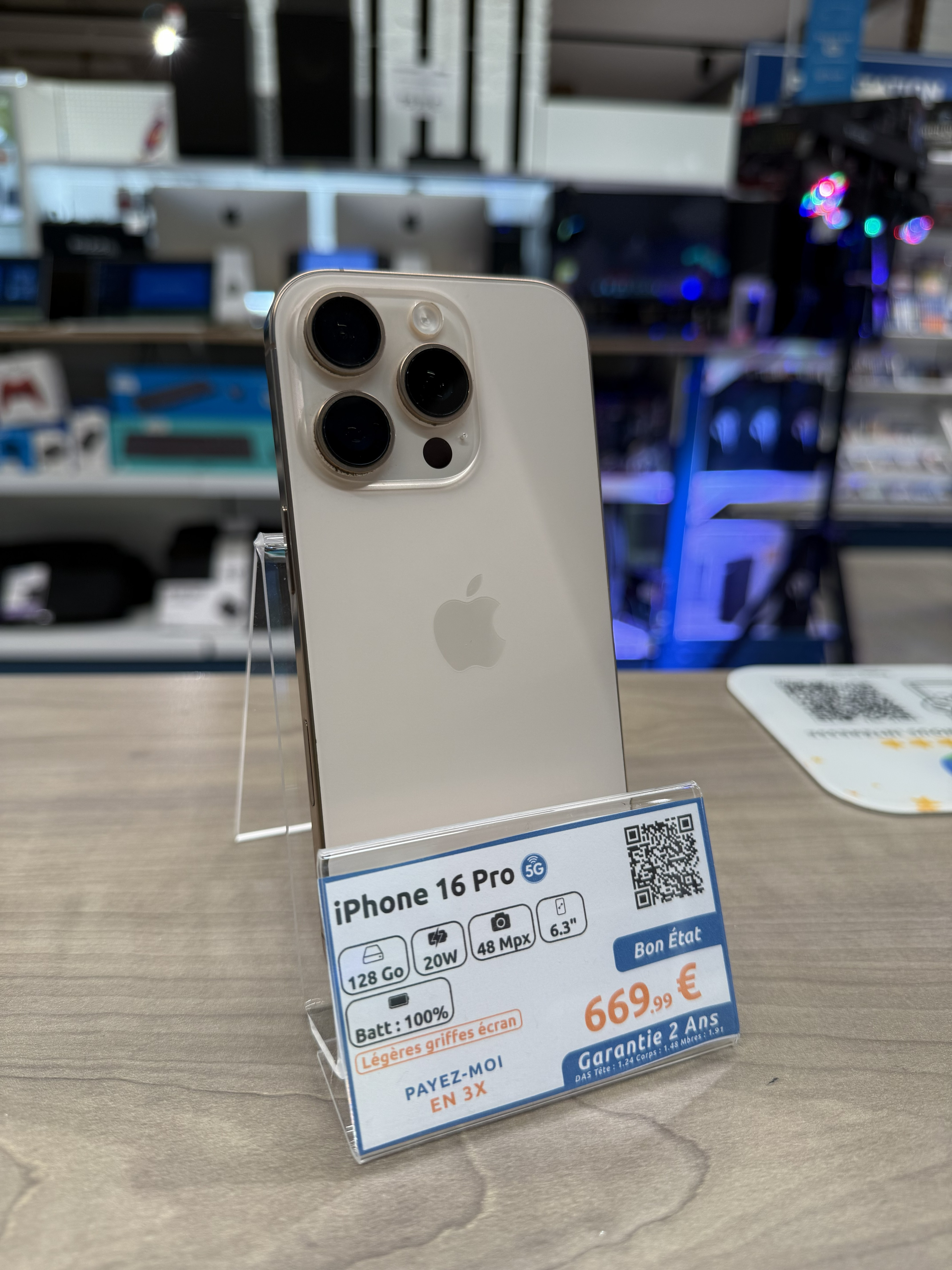Achat iPhone 16 Pro 256Go Gold Bat 100% occasion - Verviers | Troc.com