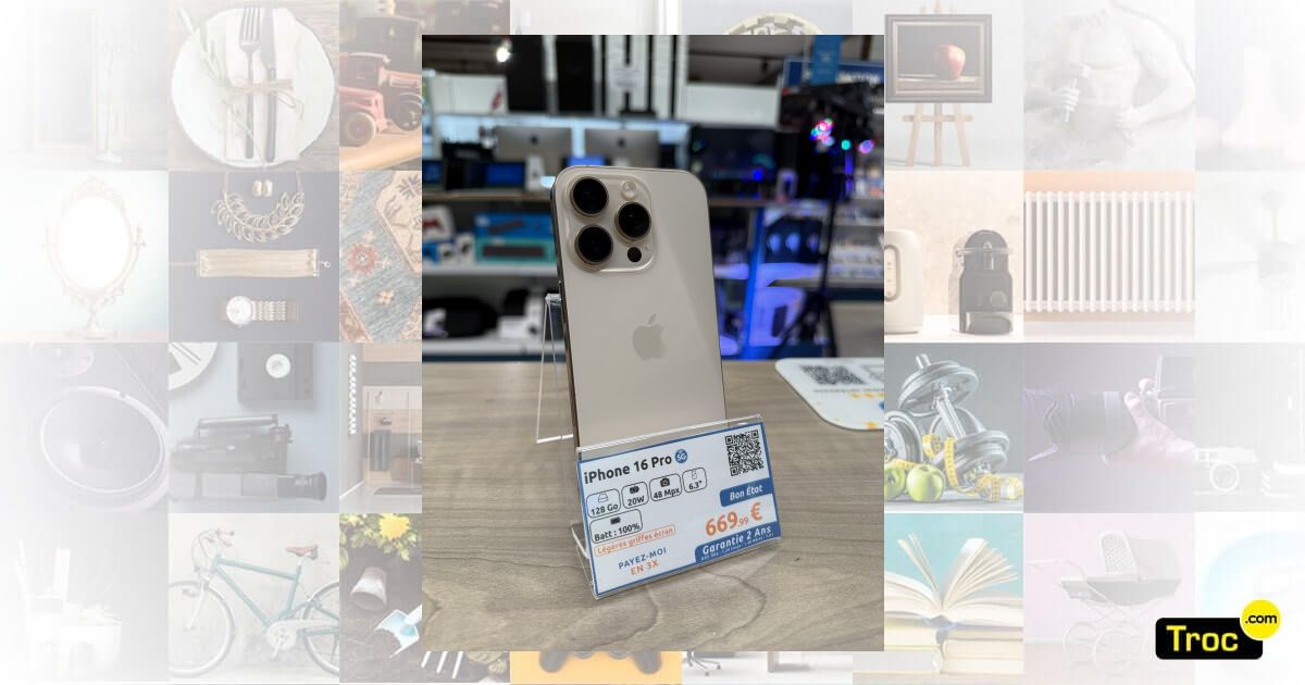 Achat iPhone 16 Pro 256Go Gold Bat 100% occasion - Verviers | Troc.com