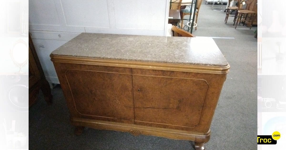 Achat MEUBLE BAS 2 PORTES MARBRE BEIGE occasion - Ahuy | Troc.com